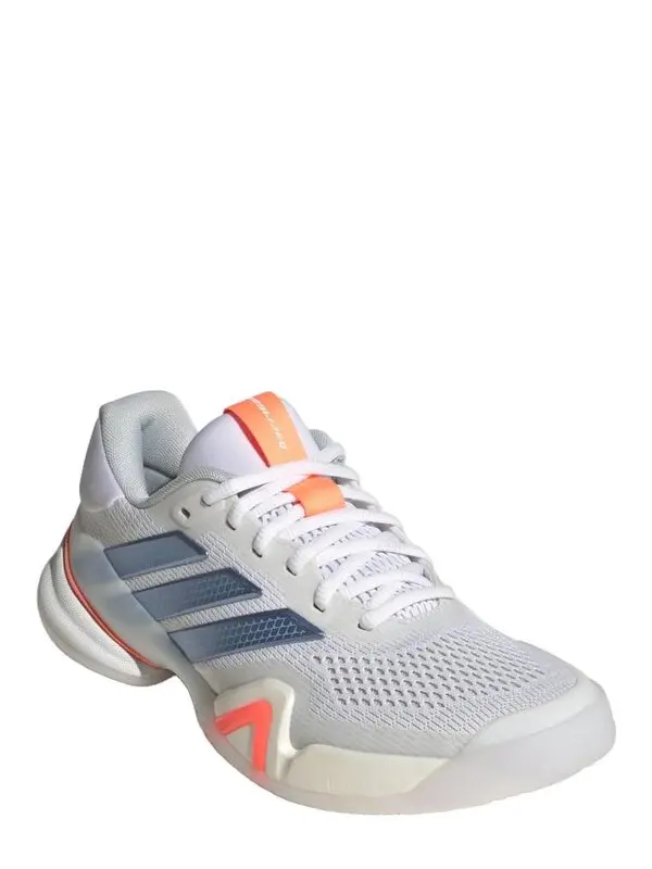 Adidas Barricade 14 Tennis Shoes - Cloud White / Halo Blue / Beam Orange