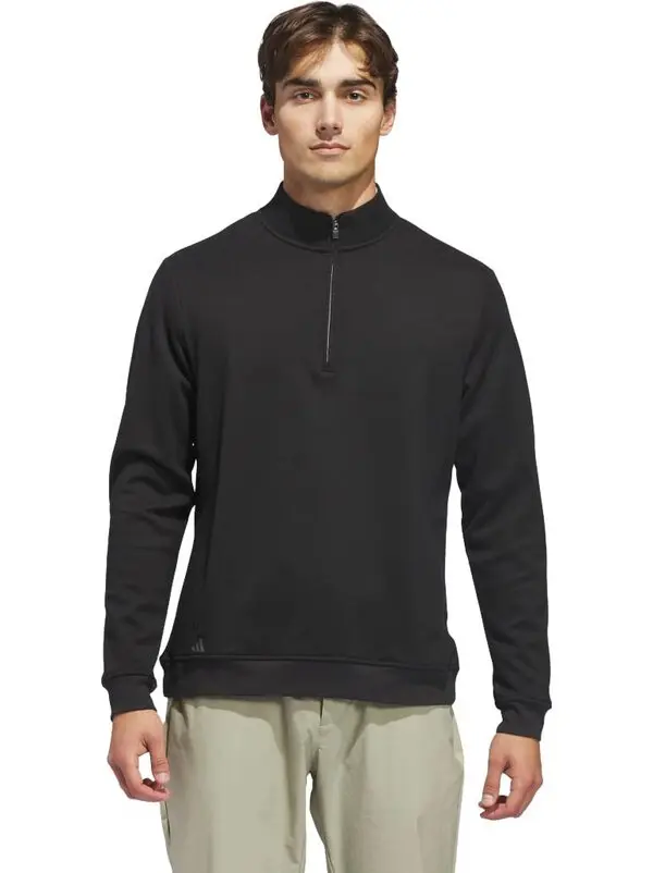 Adidas Ultimate365+ Climawarm Brushed Quarter-zip Fleece Sweatshirt - Black