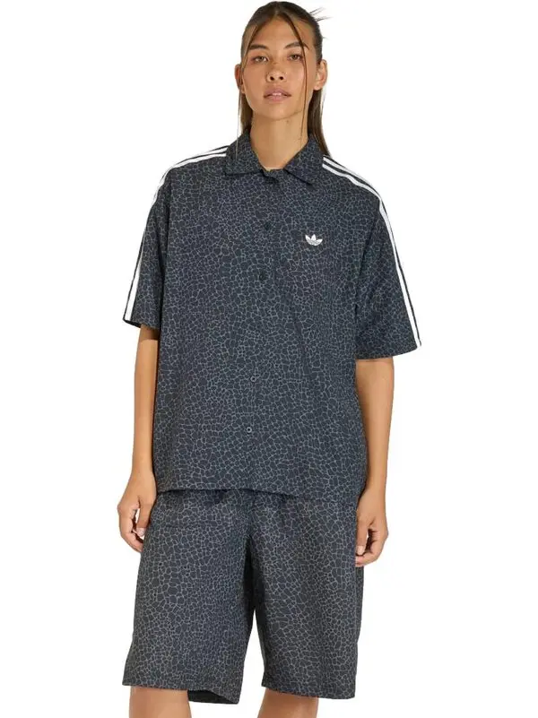 Adidas Aop Short Sleeve Shirt - Black / Grey Six