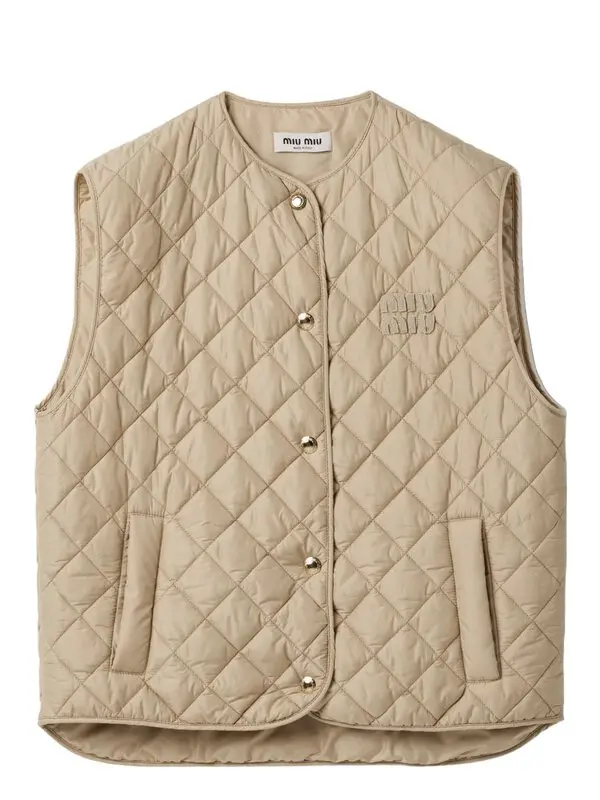 Miu Miu Technical Fabric Vest - Sand Beige
