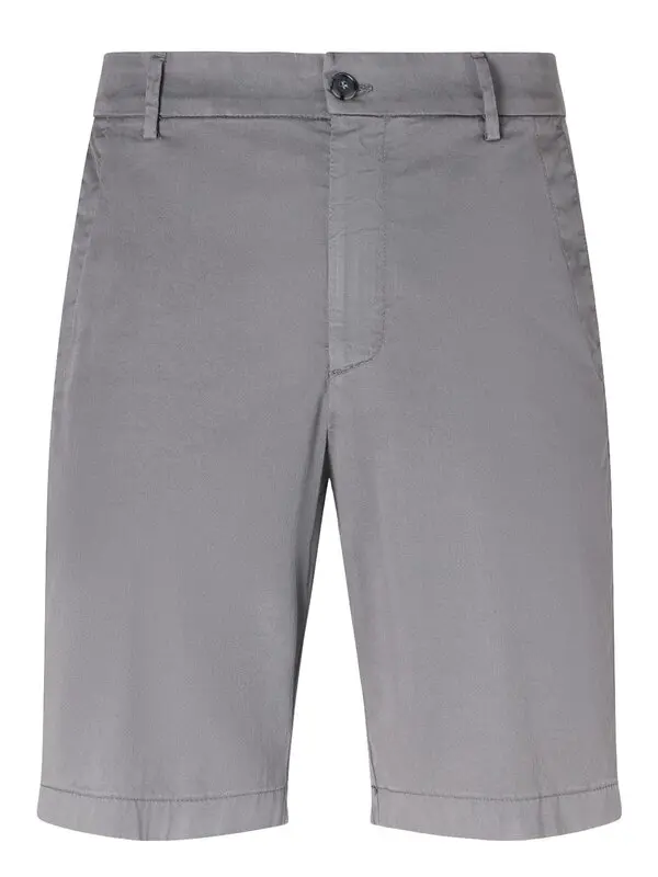 Canali Straight-leg Stretch Cotton-blend Shorts - Gray