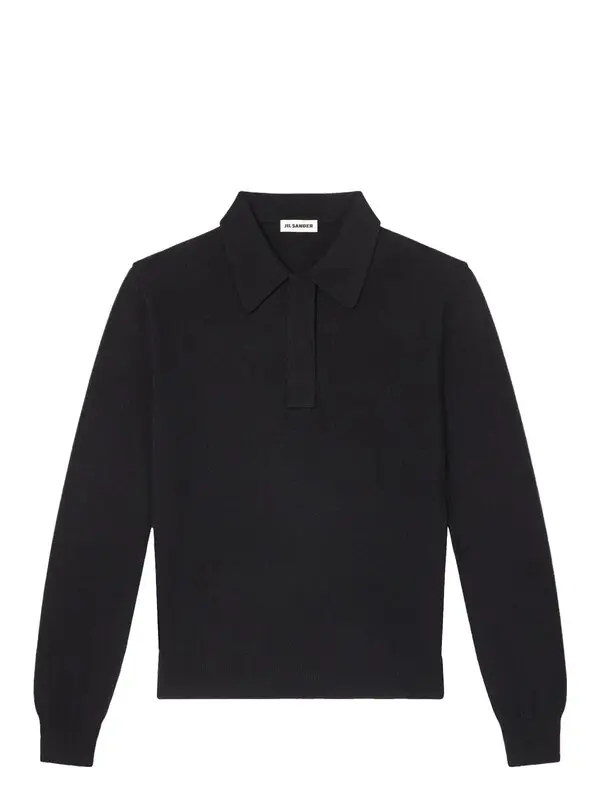 JIL SANDER Wool Polo Shirt - Black