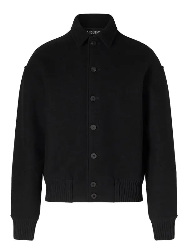 Jacquemus Wool-felt Bomber Jacket - Black