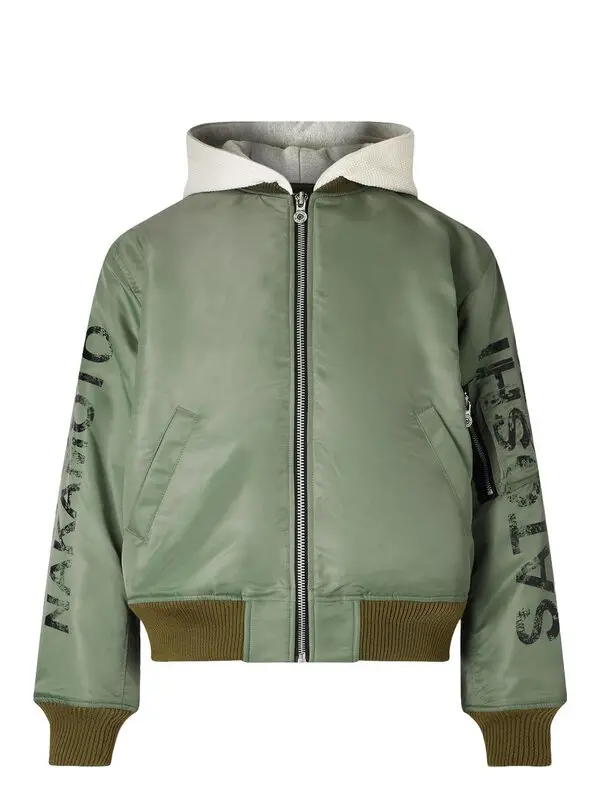 SATOSHI NAKAMOTO Abandoned Theme Park Printed Bomber Jacket - Green