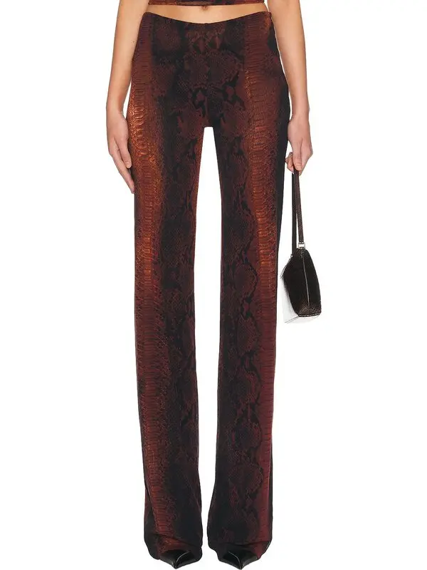 Jean Paul Gaultier Printed Python Mesh Trouser - Brown & Black