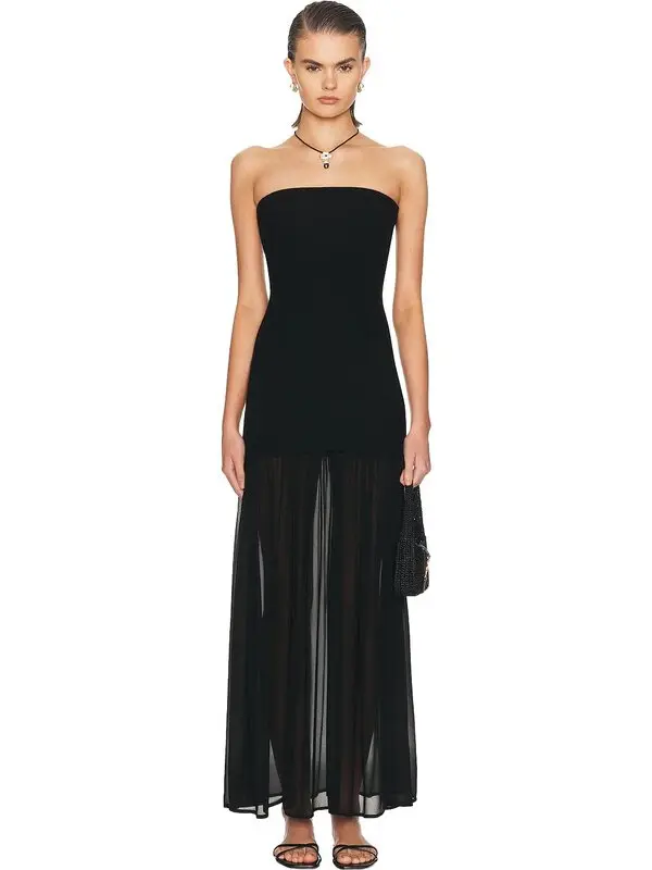 Enza Costa Airy Strapless Dress - Black