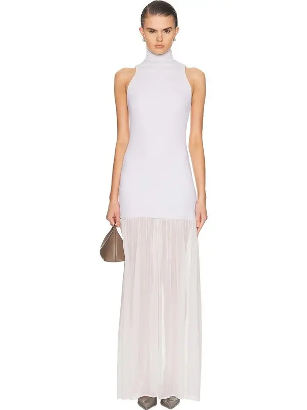 Enza Costa Airy Halter Turtleneck Dress - Mist