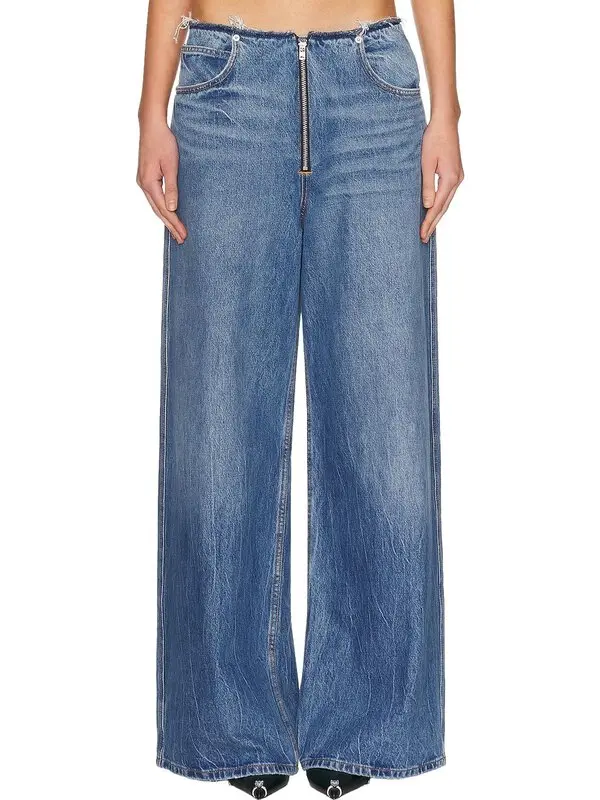 Alexander Wang Surge Low Rise Wide Leg - Vintage Marbled Blue