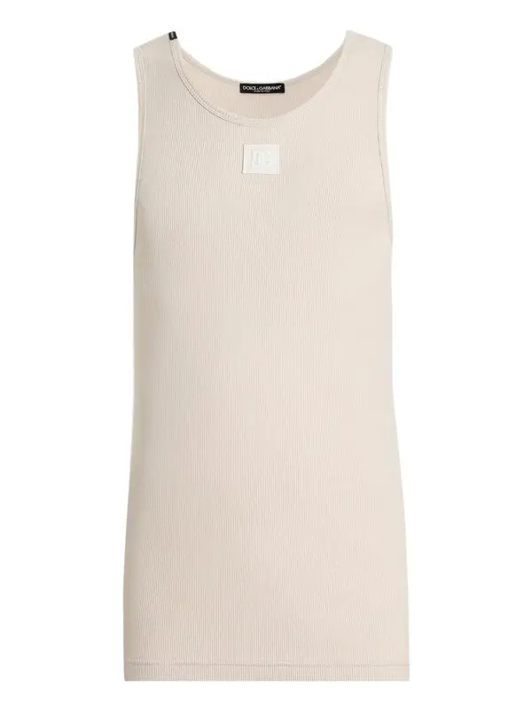Dolce & Gabbana Ribbed Tank Top - Beige