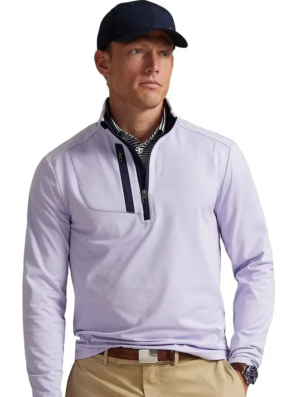 Ralph Lauren Stretch Jersey Quarter-zip Pullover - Flower Purple
