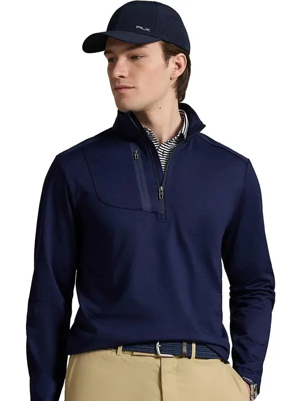 Ralph Lauren Stretch Jersey Quarter-zip Pullover - Refined Navy