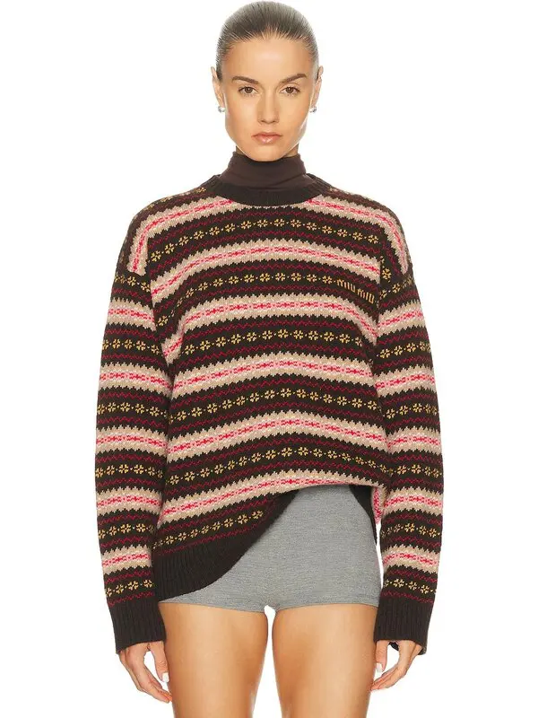 Miu Miu Wool Fairisle Sweater - Moro