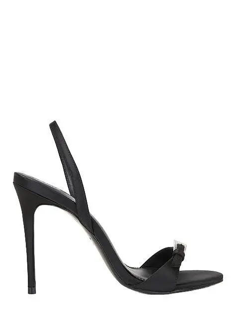 BLACK SUEDE STUDIO Romi 100 Sandal - Black Satin
