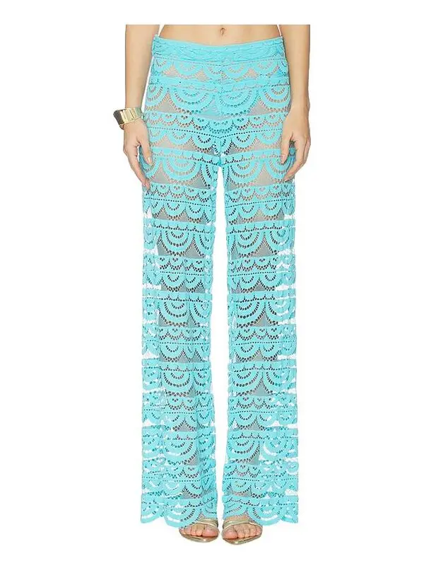 PQ High-waisted Lace Pant - Turquoise