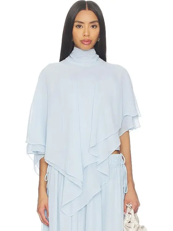 Line & Dot Amorette Cape Top - Powder Blue