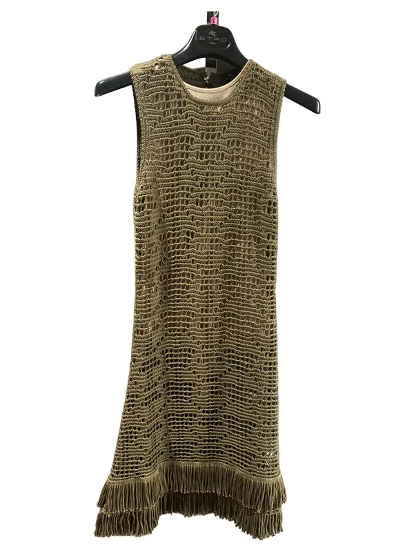 Etro Beige Crochet Top - Olive Green