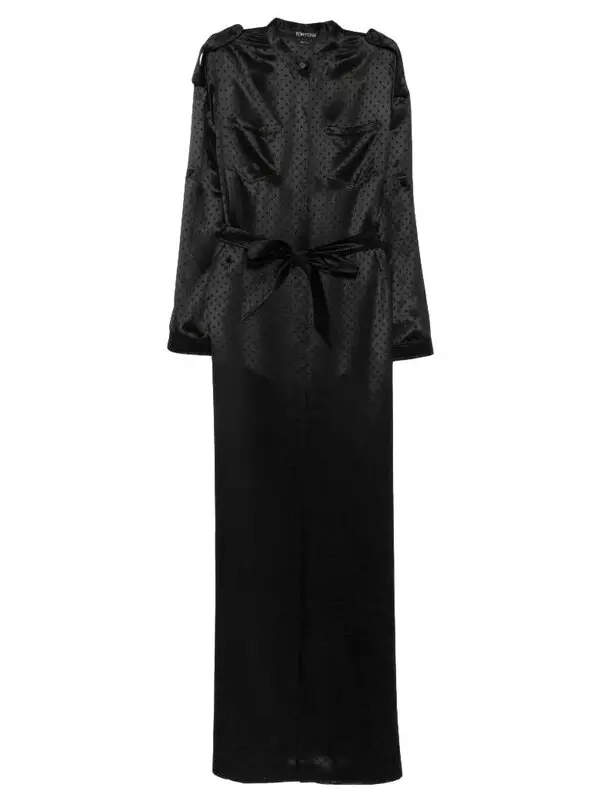 TOM FORD Polka-dot Tie Waist Dress - Black