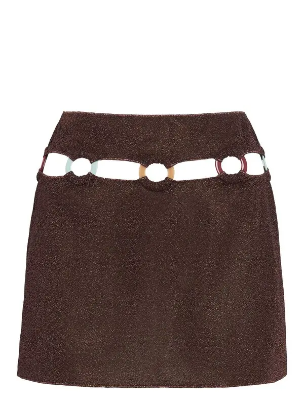 Oseree Lumière Multi-ring Mini Skirt - Brown