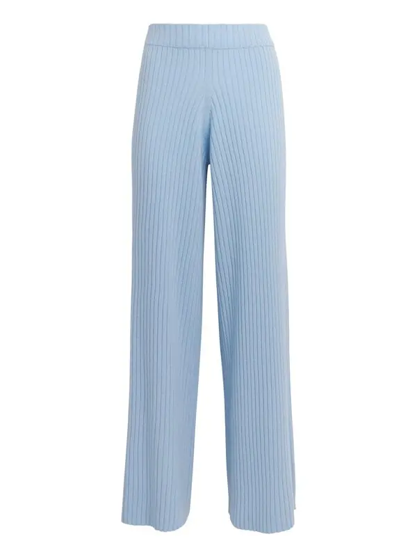 ALLUDE Cashmere Rib Trousers - Blue