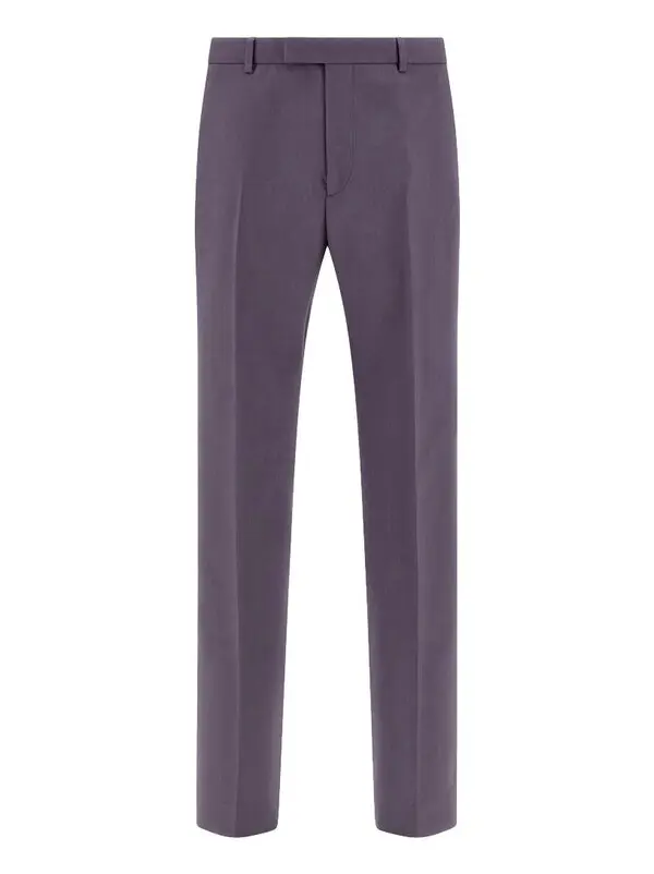 Gucci Wool Pant With Back Split And Embroidery - Purple
