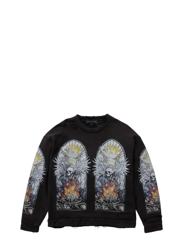 WHO DECIDES WAR BY EV BRAVADO Skull Pullover Coal - Black