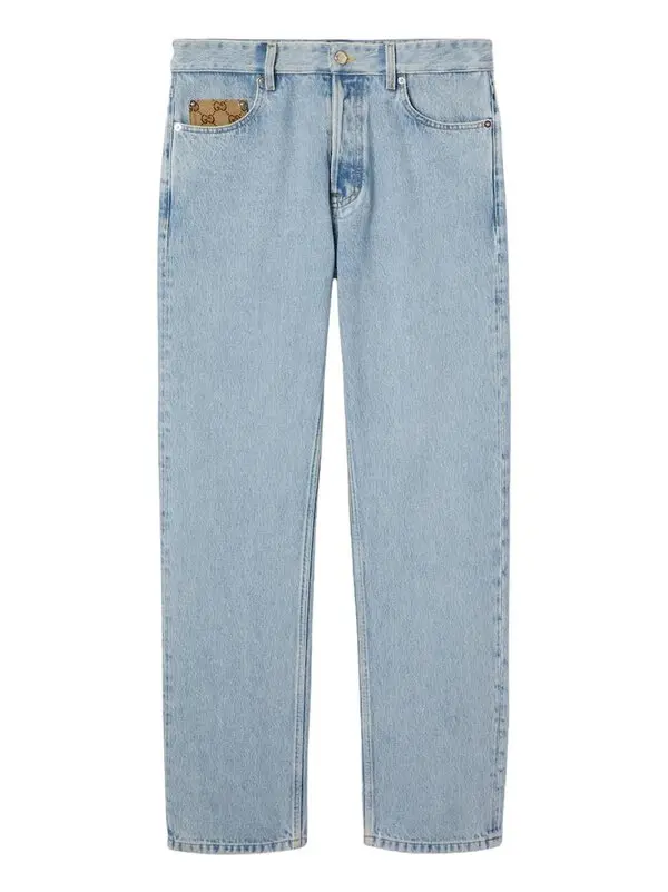 Gucci Regular Washed Denim Jeans - Blue
