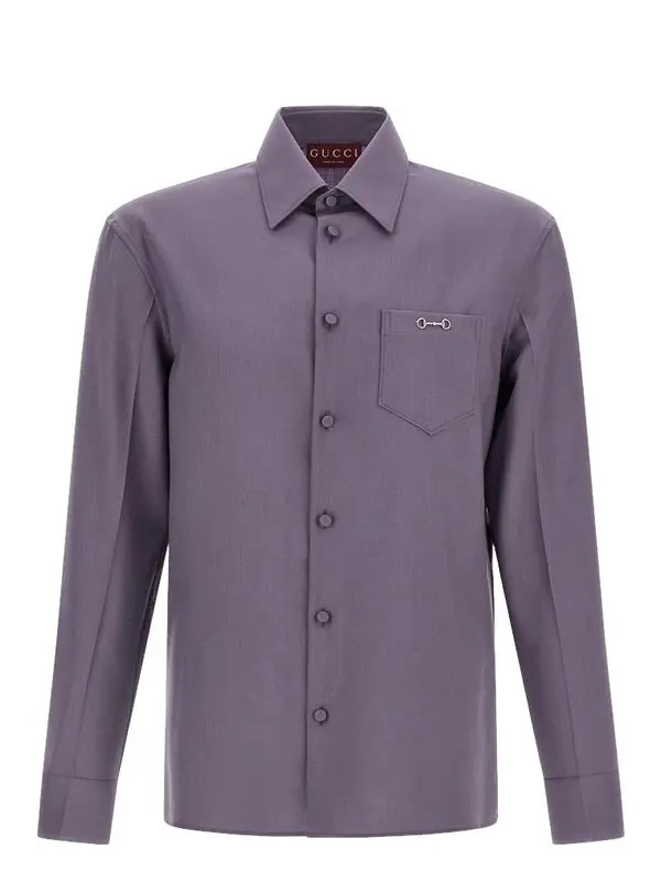 Gucci Shirt With Horsebit Detail - Purple