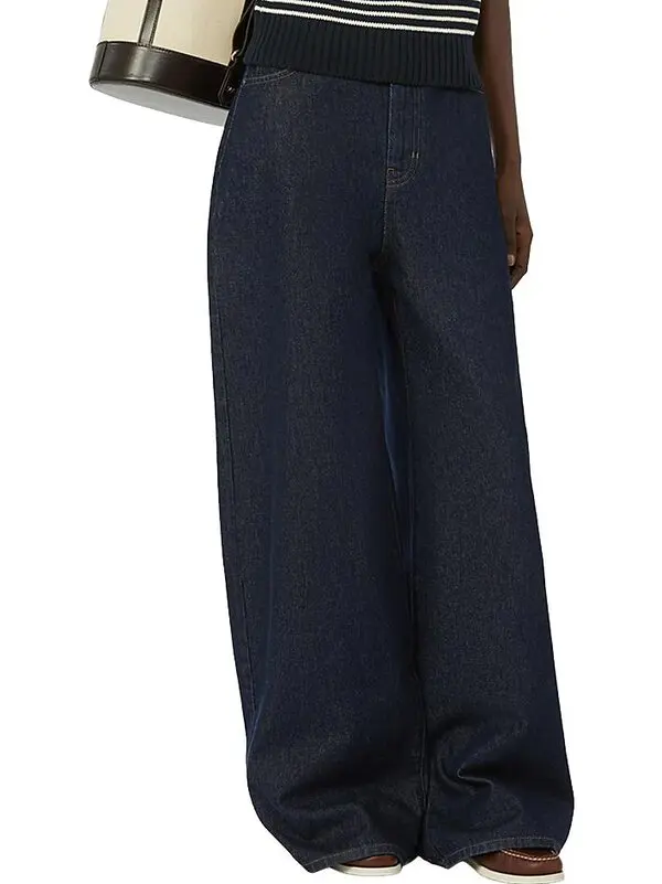 Max Mara Wkdtabella Wide Leg Denim Pants - Navy