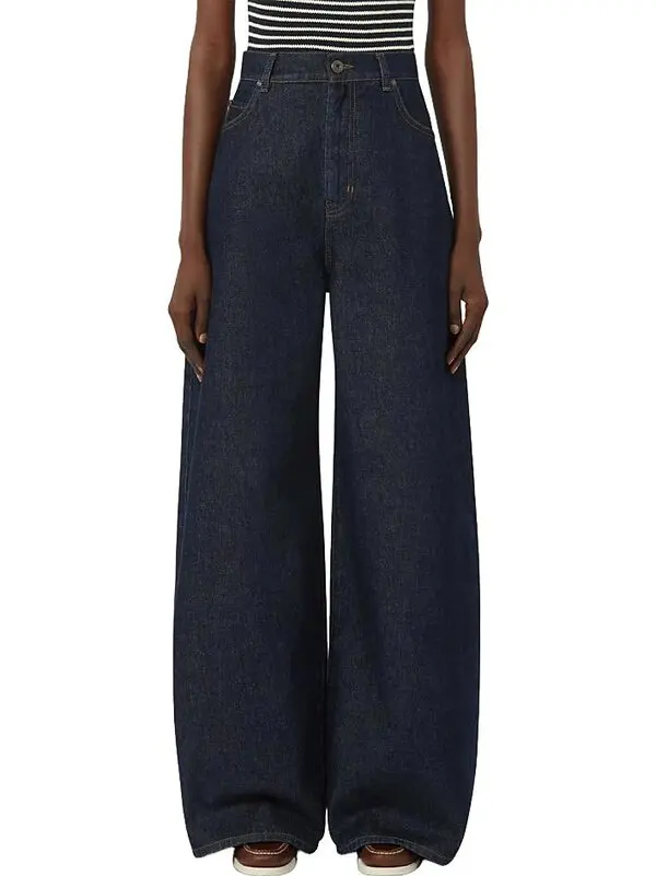 Max Mara Wkdtabella Wide Leg Denim Pants - Navy