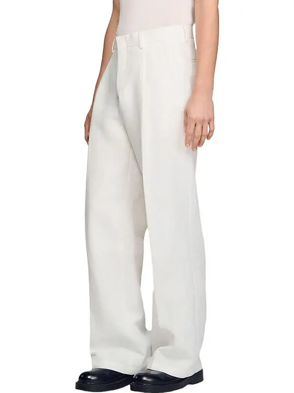 Sandro Linen Suit Trousers - White
