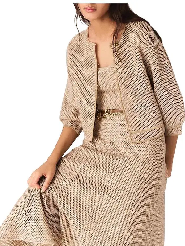 Maje Sequin Knit Cardigan - Nude