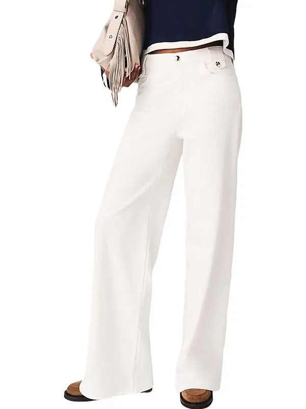 Maje High-waisted Flared Jeans - White