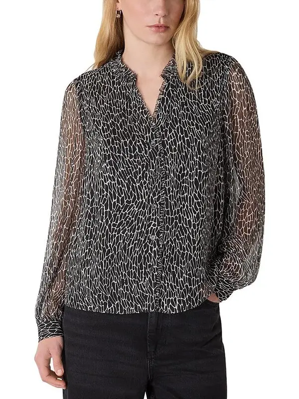 Whistles Dragonfly Print Blouse - Black/white
