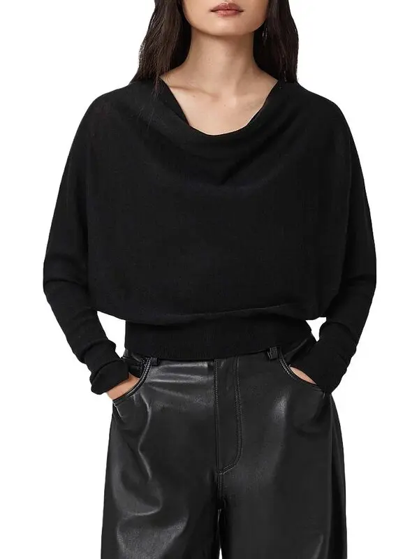 ALLSAINTS Ridley Merino Wool Cowl Neck Sweater - Black