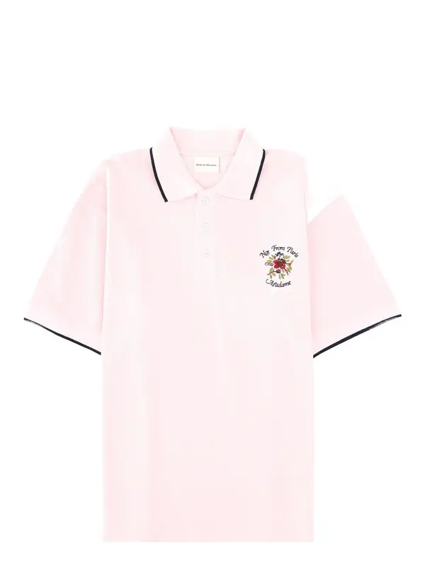 Drole De Monsieur Slogan Rose" Polo Shirt - Pink