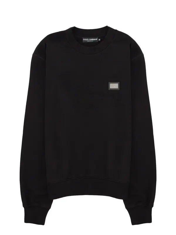 Dolce & Gabbana Sweatshirt With Logo Patch - Black