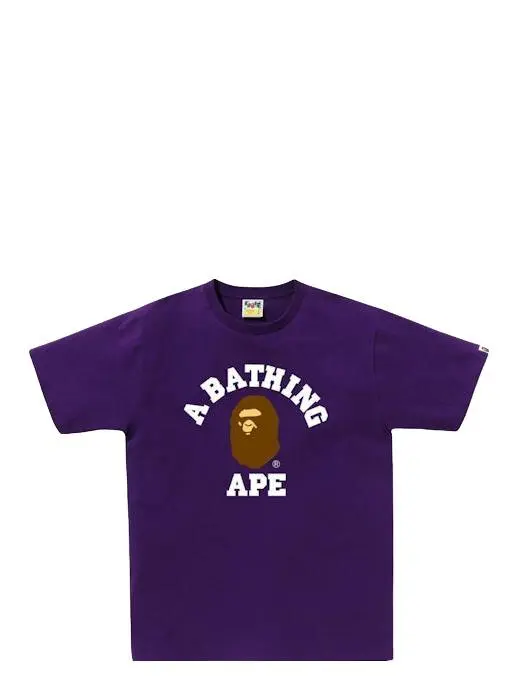 A BATHING APE College 1j30110001 Tee Shirt - Purple