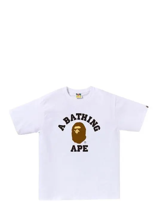 A BATHING APE College 1j30110001 Tee Shirt - White