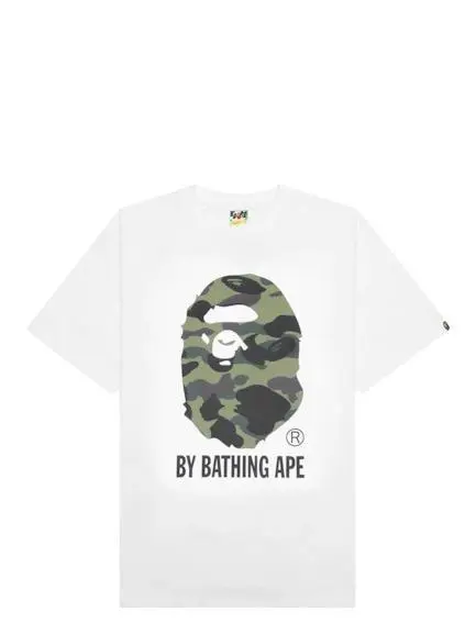 A BATHING APE 1st Camo Bathing Ape Tee Shirt - White/green