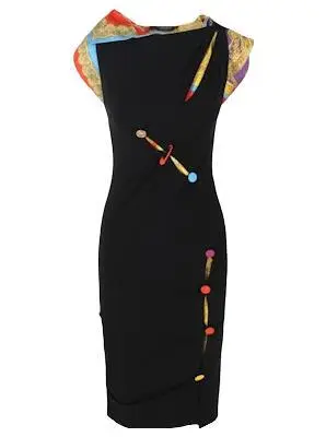 Versace Midi Cutout Dress - Black