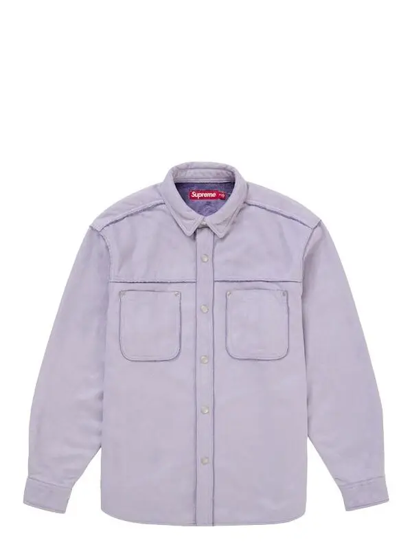 Supreme Faux Suede Snap Shirt - Lilac