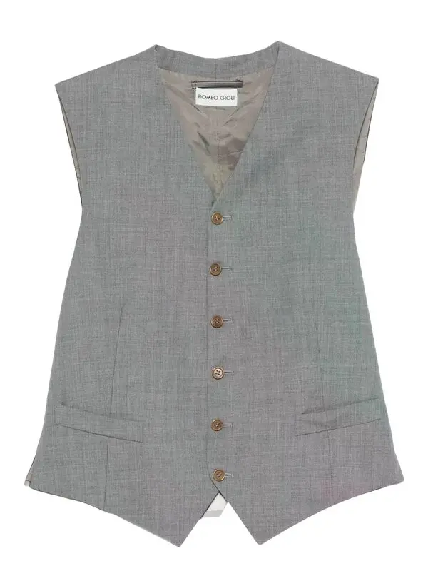 ROMEO GIGLI 1990s Welt-pockets Waistcoat - Grey