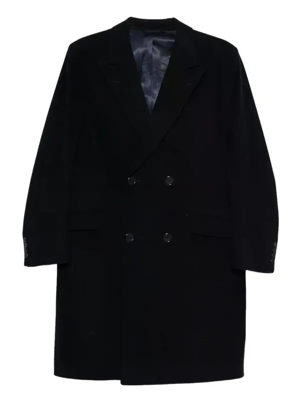 A.N.G.E.L.O. VINTAGE CULT Wool Double-breasted Coat - Black