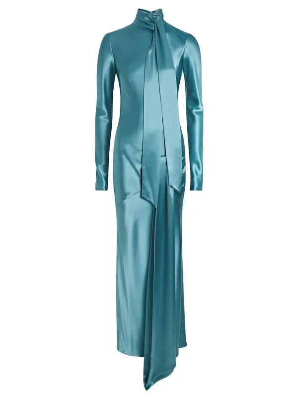 Galvan Emilie Scarf-effect Maxi Dress - Blue