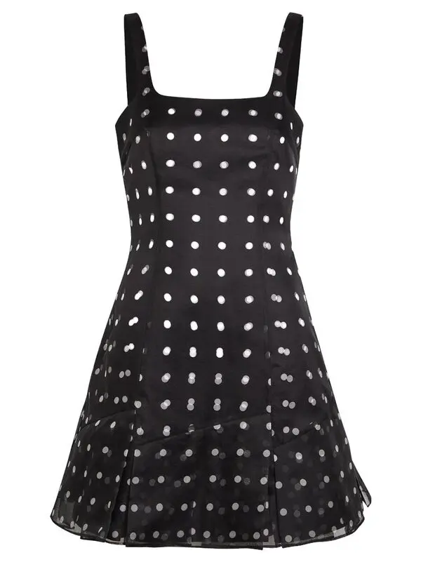 EMILIA WICKSTEAD Juelee Polka Dot Layered Mini Dress - Black