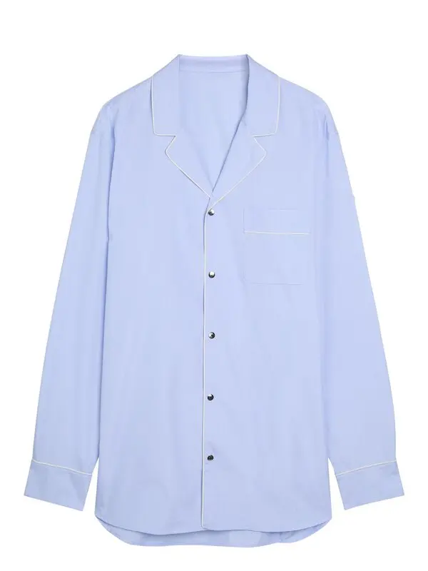 Moncler Logo-appliquéd Cotton Shirt - Blue