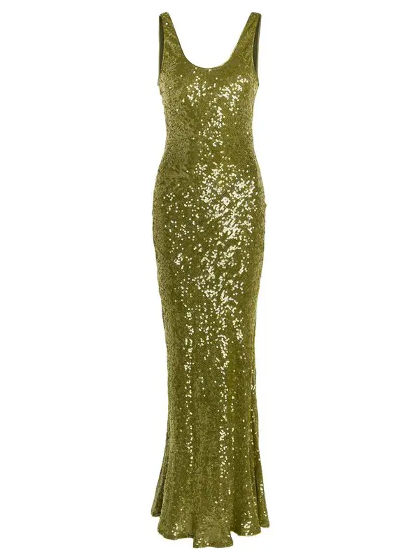 Galvan Moonlight Valletta Sequin-embellished Gown - Green