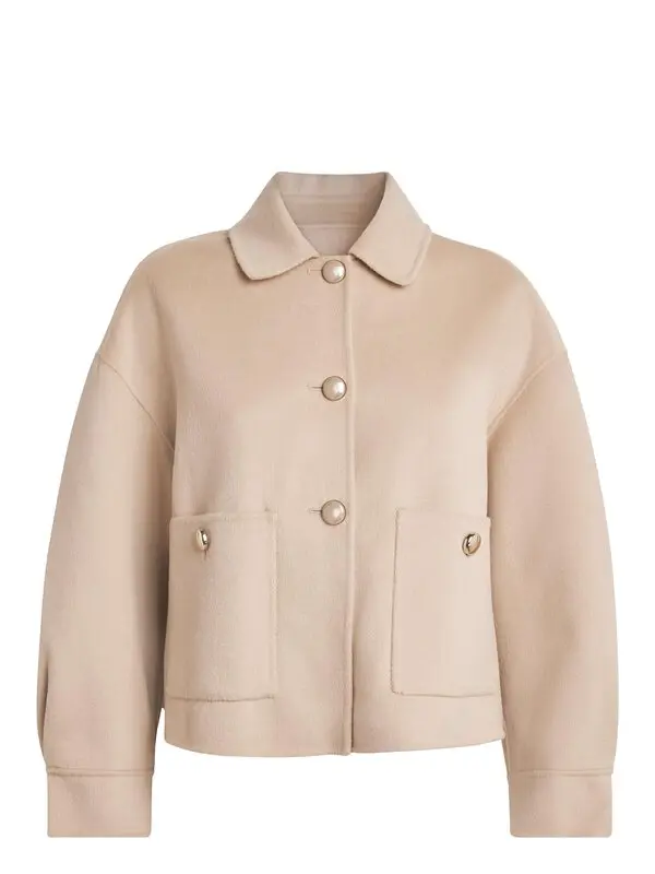 Maje Wool-blend Cropped Jacket - Beige