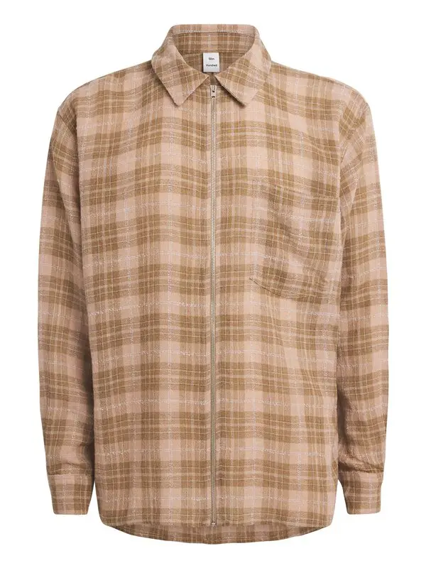 WON HUNDRED Zip-up Zayne Shirt - Brown