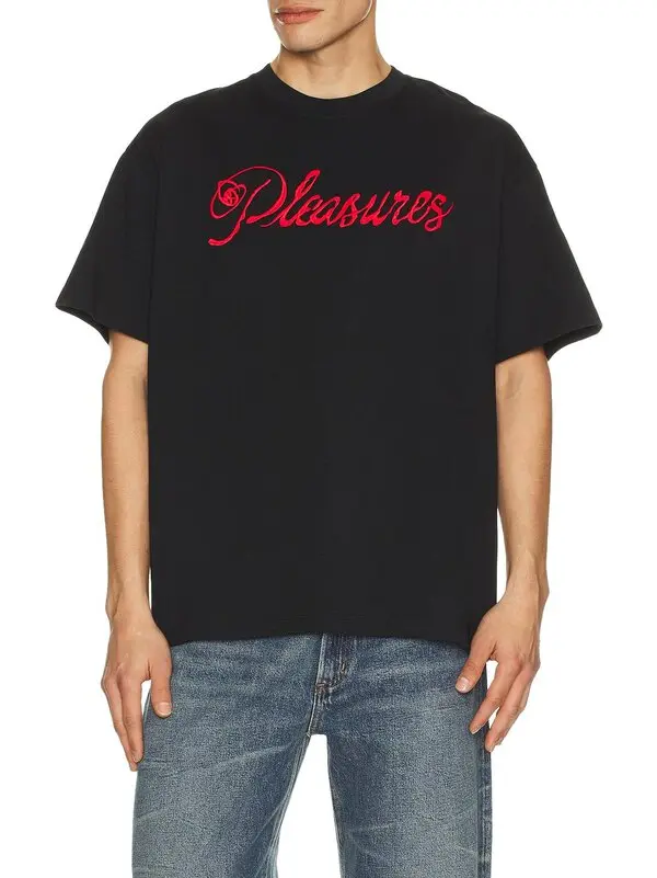 PLEASURES Scrawl T-shirt In ,red - Black